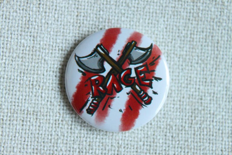 Barbarian Rage Button Badge – Squirrel Hoard